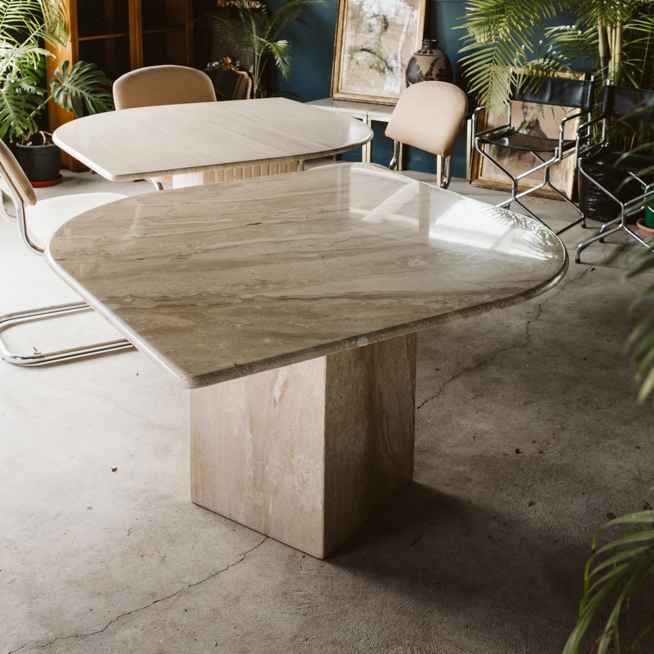 1980's Tear Drop Marble Table - Gina Fabish Homewares and Furniture NZ